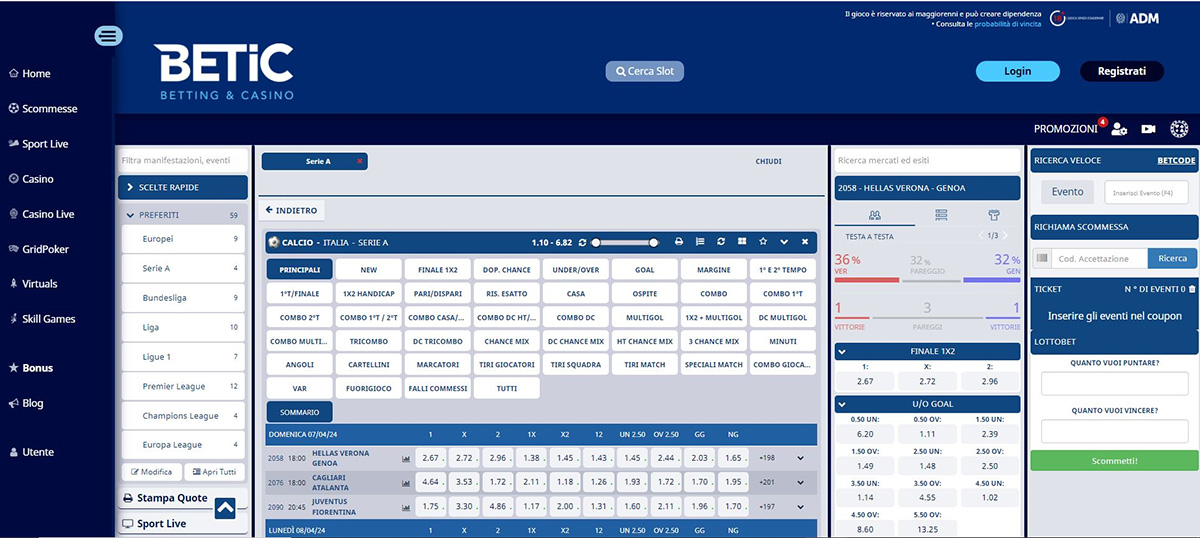 Betic - recensione 2024: guida completa al sito scommesse