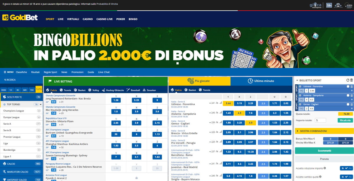 GoldBet: la recensione definitiva del sito di scommesse sportive