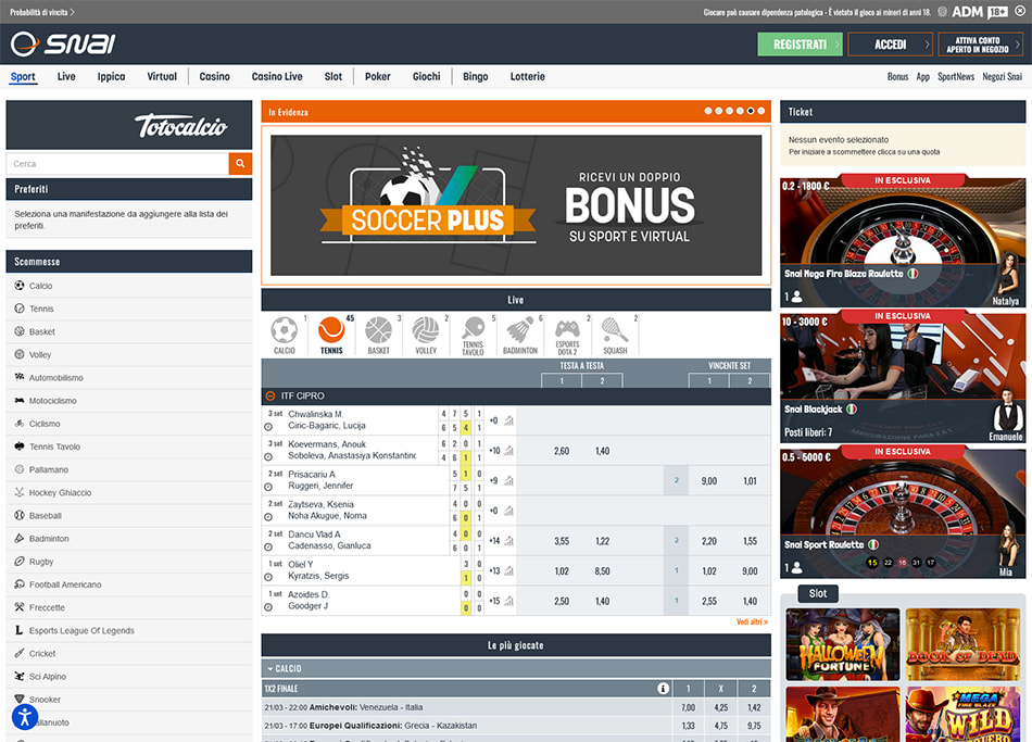 SNAI - recensione 2024: guida e info su scommesse e quote